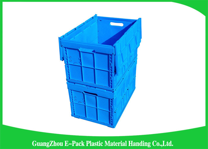 Blauwe Opvouwbare Plastic Containers met Deksels In bijlage/Stapelbare ...